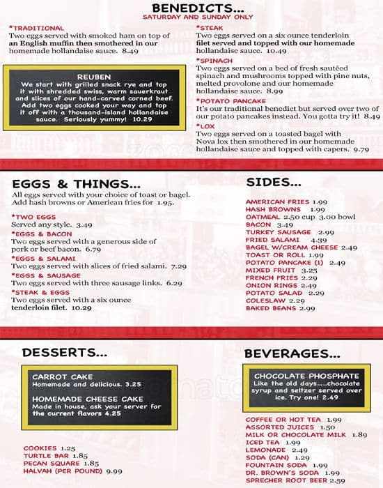 Menu at Benji's Deli restaurant, Shorewood, N Oakland Ave