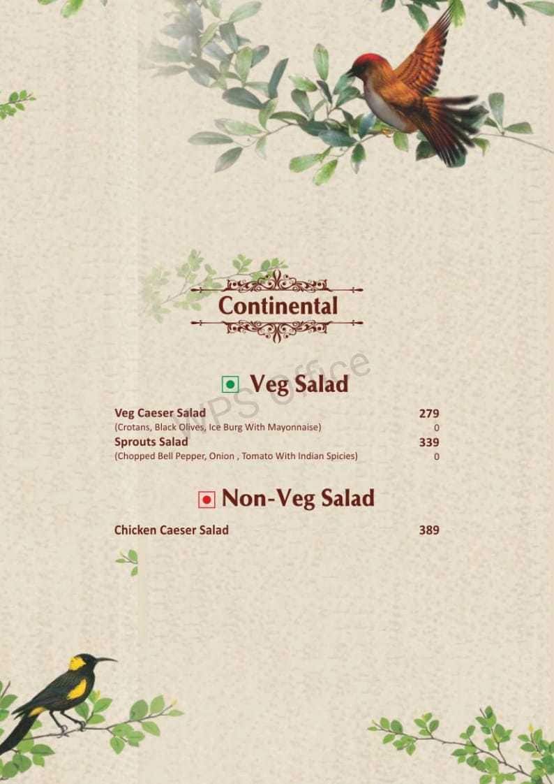 Menu of Bird Valley, Hinjawadi, Pune
