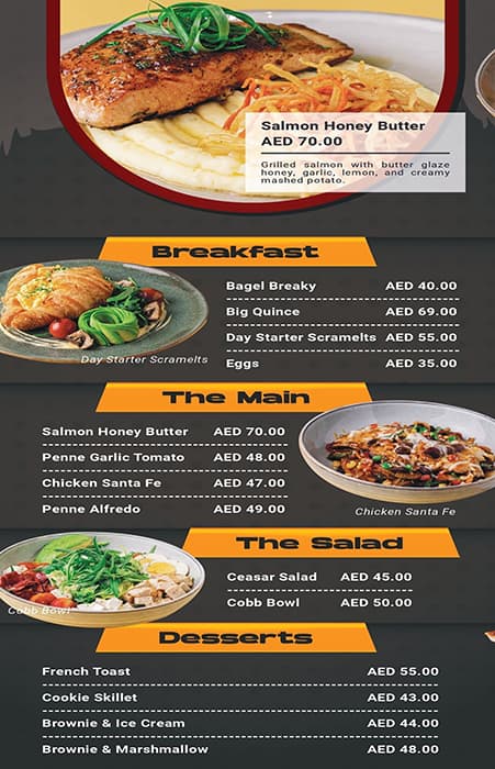 Menu of Quince Restaurant, Al Reem Island, Abu Dhabi