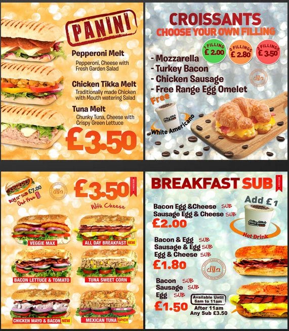 Menu at MORE THAN JUST SUBS fast food, London