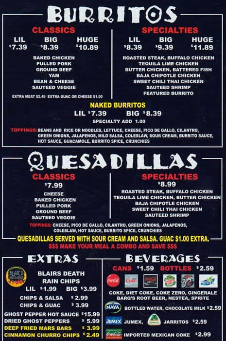 Fat Bastard Burrito Menu, Menu for Fat Bastard Burrito, York, Toronto ...
