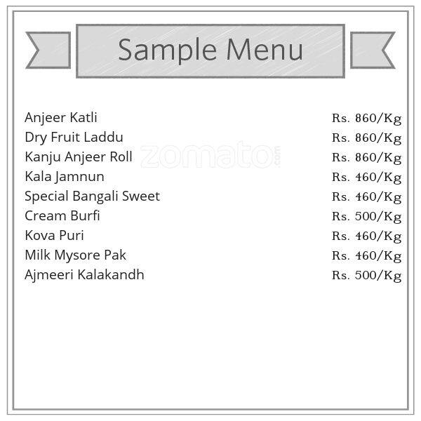 Emerald Mithai Shop Menu, Menu for Emerald Mithai Shop, Necklace Road ...
