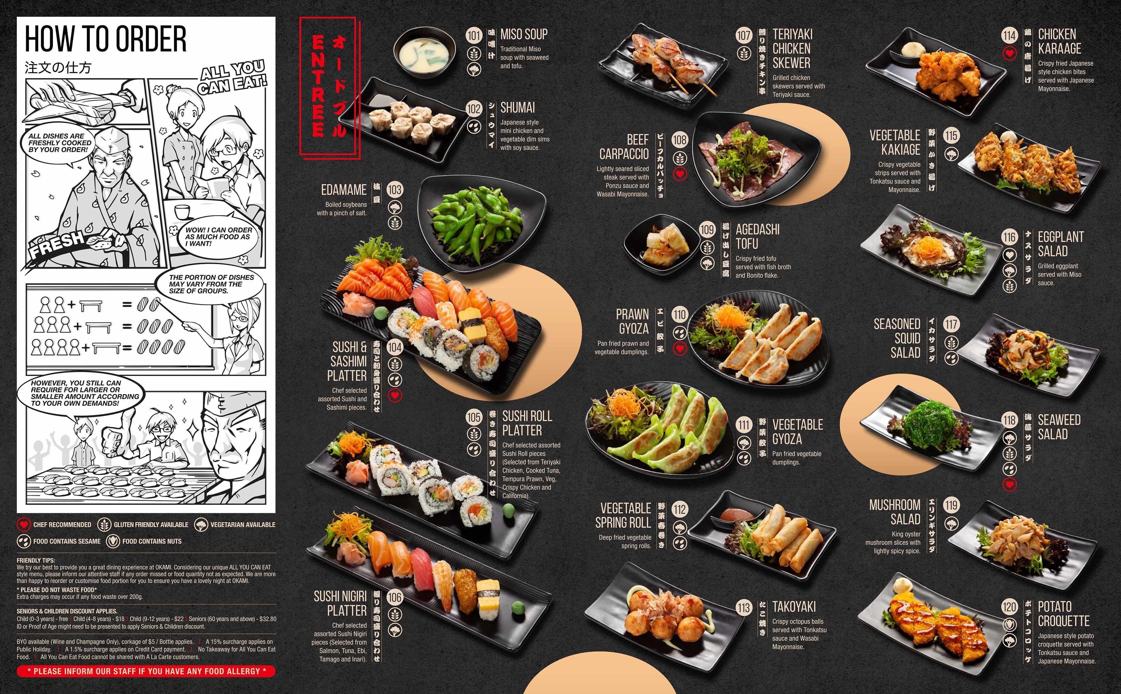 Menu at Okami (Caulfield) - Japanese All You Can Eat restaurant ...