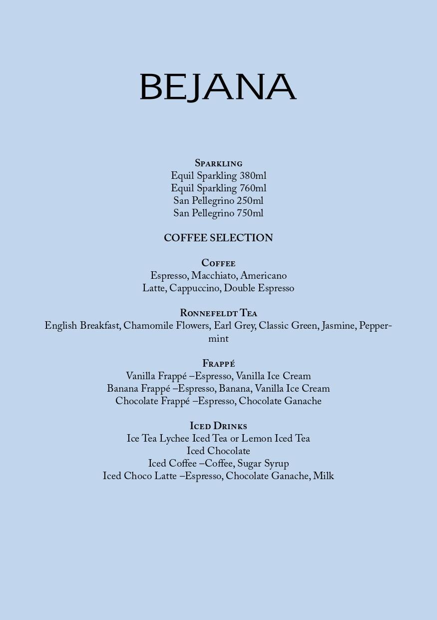 Menu at Missoni Resort Club at The Ritz-Carlton Bali, Kuta Selatan