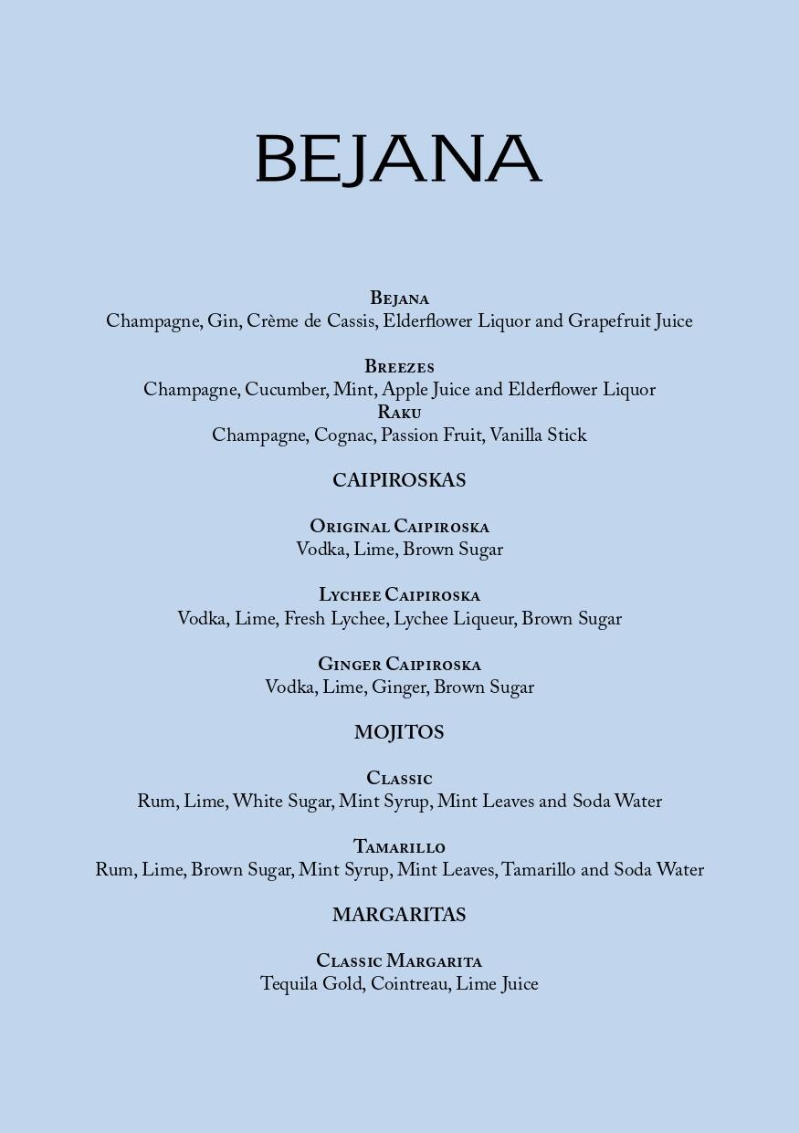 Menu at Missoni Resort Club at The Ritz-Carlton Bali, Kuta Selatan