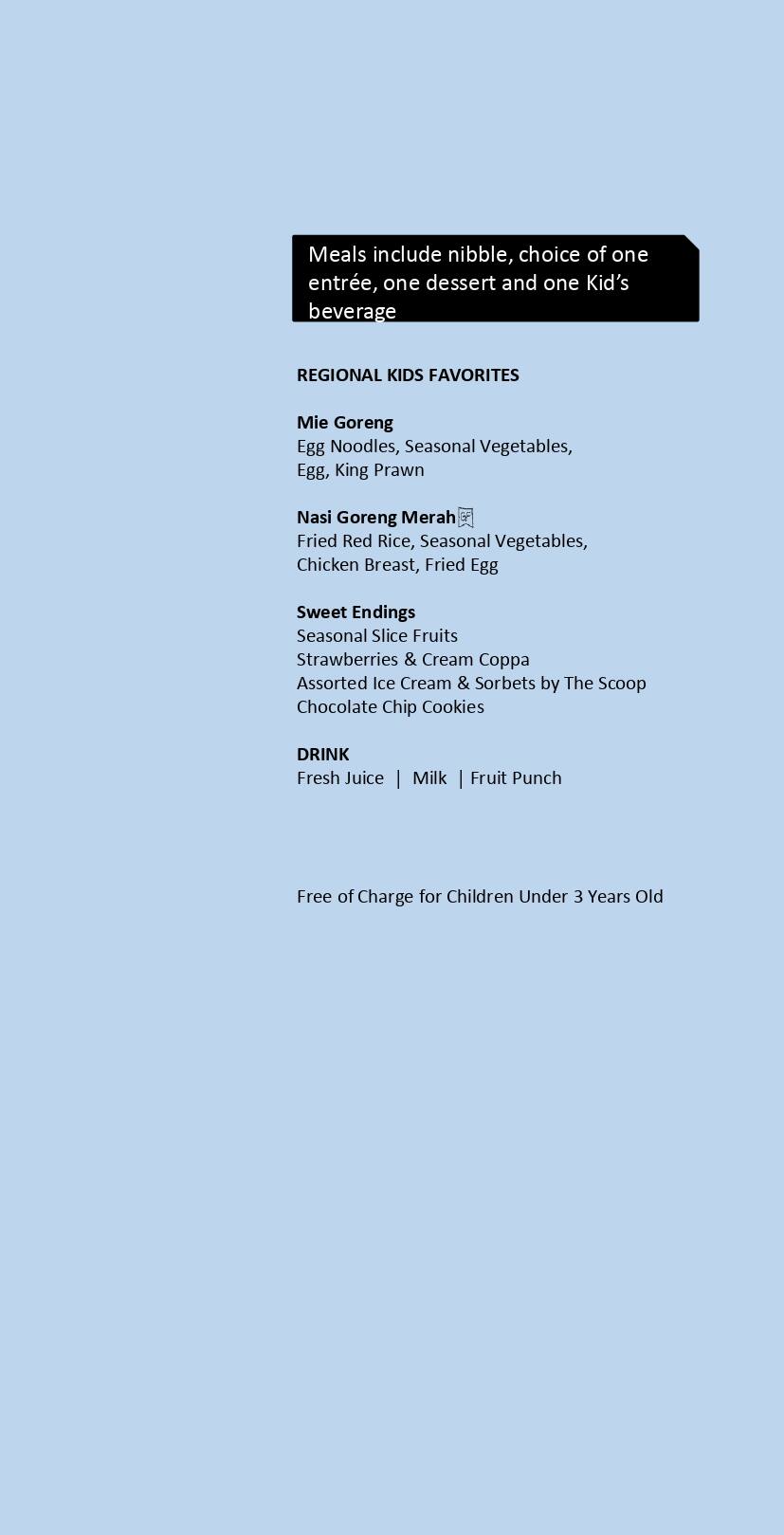 Menu at Missoni Resort Club at The Ritz-Carlton Bali, Kuta Selatan