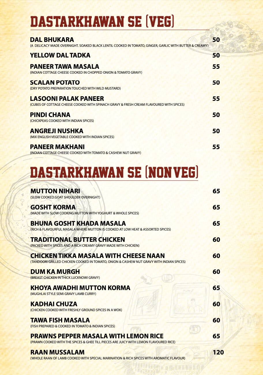 Menu at R Adda Kitchen - Regent Palace Hotel pub & bar, Dubai