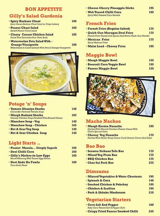 Gilly's Restobar Menu, Menu for Gilly's Restobar, Bannerghatta Road ...