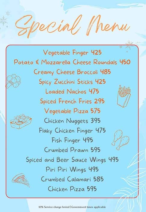 Menu of House of Migo, Sector 135, Noida