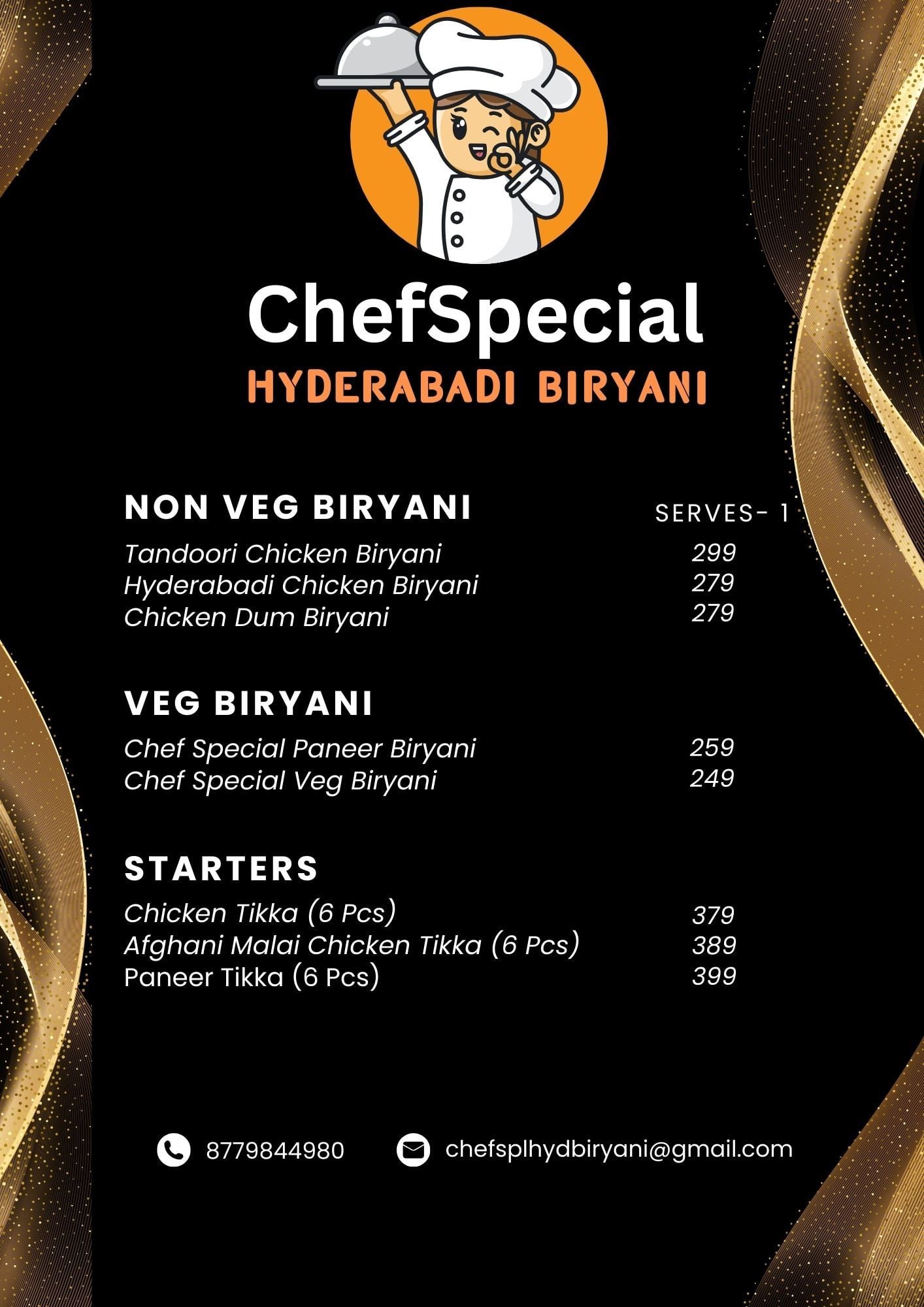 Menu of Hyderabadi Biryani - Chef Special, Wakad, Pune