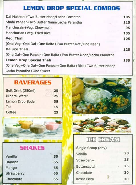 Menu at Lemon Drop, Delhi, SG 66