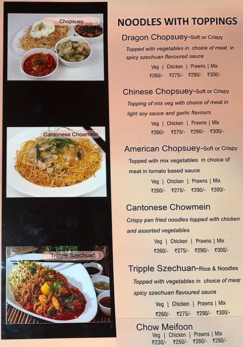 Menu at CHUNG WAH, Bengaluru, 64 1st floor