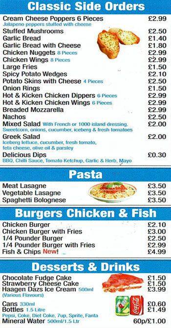 Menu at Hanwell Cafe, London, 183 Uxbridge Rd