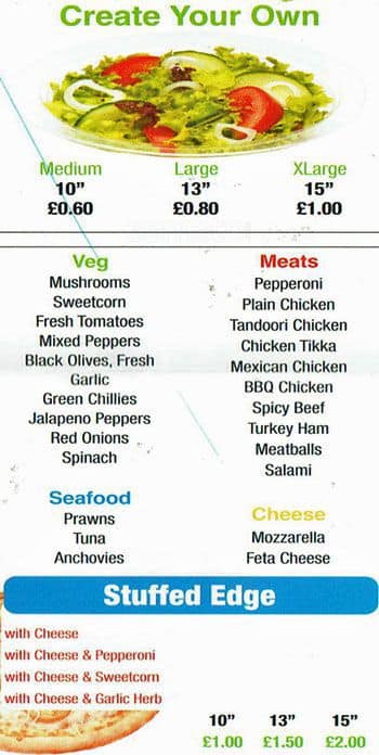 Menu at Hanwell Cafe, London, 183 Uxbridge Rd
