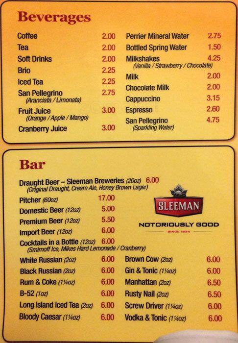 Menu at Olympic 76 Pizza Cafe, Toronto