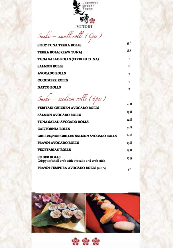 Menu at Mitoki Japanese Restaurant Kangaroo Point, Kangaroo Point