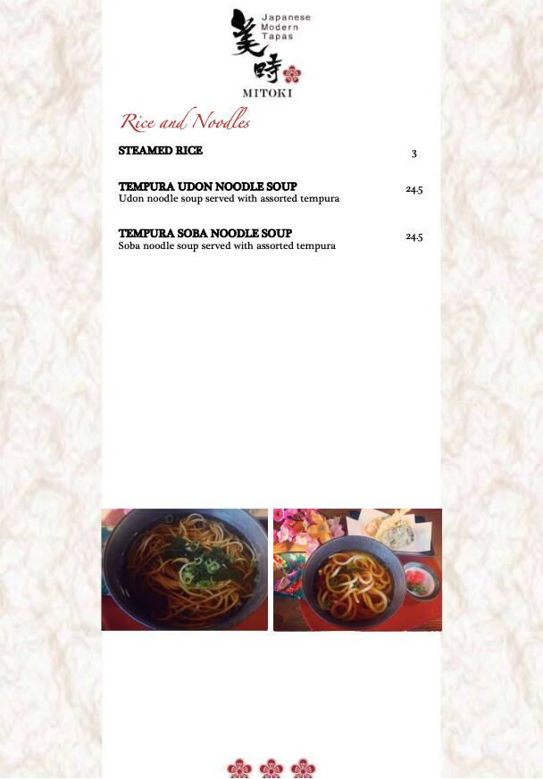 Menu at Mitoki Japanese Restaurant Kangaroo Point, Kangaroo Point