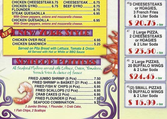 Menu at New Star Pizza pizzeria, Philadelphia, W Dauphin St