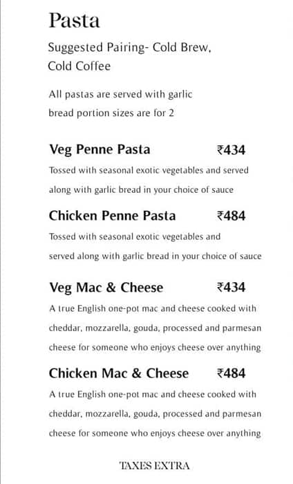 Menu at Roastery Coffee House Jaipur, Jaipur