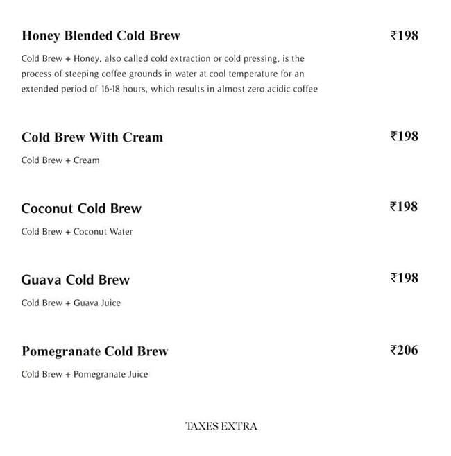 Menu at Roastery Coffee House Jaipur, Jaipur