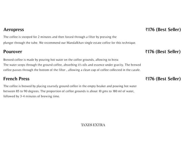 Menu at Roastery Coffee House Jaipur, Jaipur
