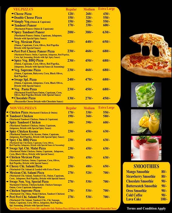 Menu of Swage A Stomach Settler, Ghatkopar East, Mumbai