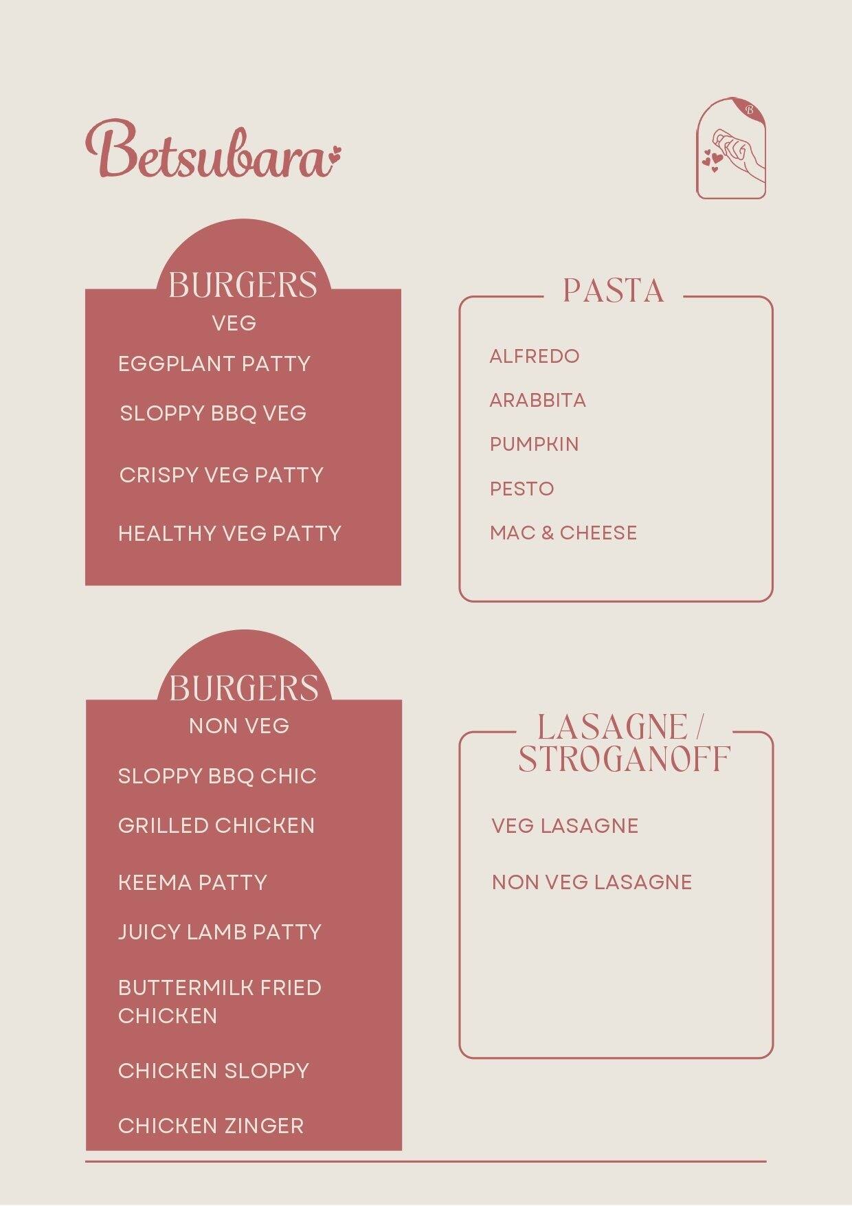 Menu of Betsubara, Jubilee Hills, Hyderabad