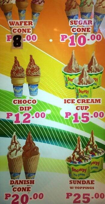 Menu at Scoopy Ice Cream restaurant, Mandaluyong