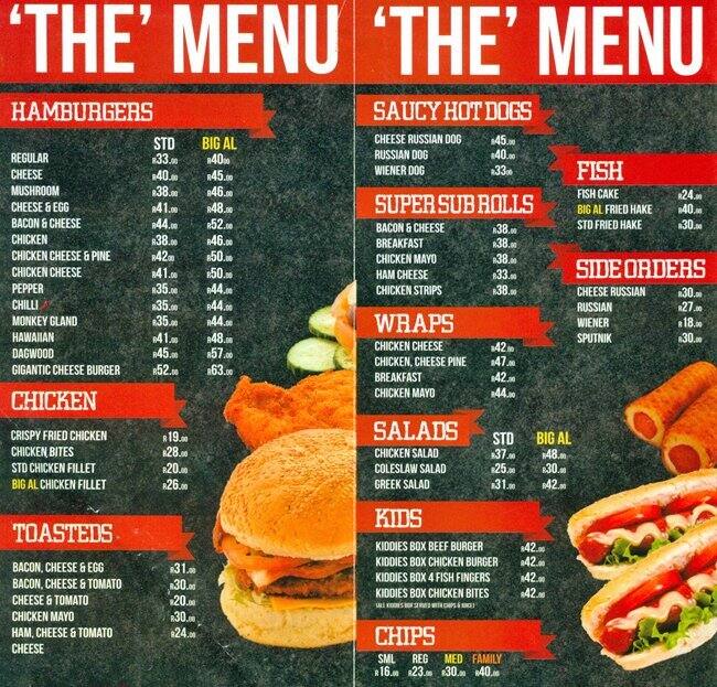 Big Al's Menu, Menu for Big Al's, Lyttelton Manor, Pretoria - Zomato SA