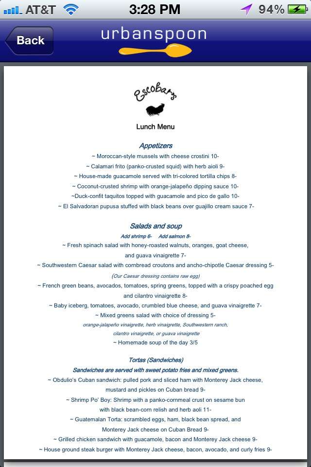 Escobar's Menu, Menu de Escobar's, Champaign, Champaign - Urbanspoon/Zomato