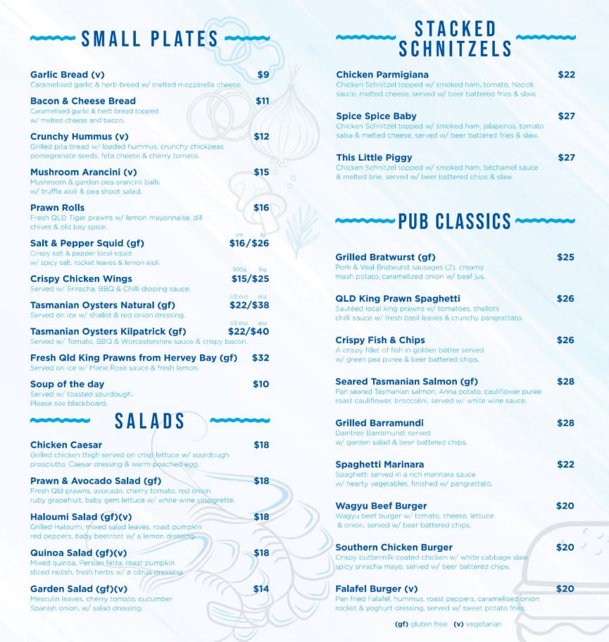 Menu at Restaurant @ Grand View Hotel, Cleveland