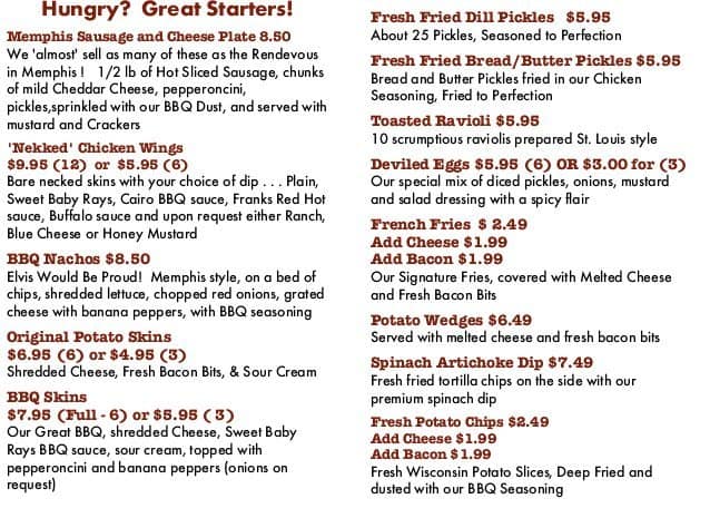 Menu at Huckleberry's Pub, Mounds