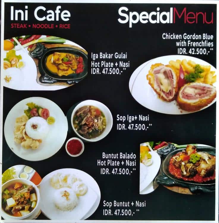 Menu at Ini Cafe, Bogor, Jl. Pandu Raya No. 47