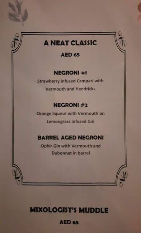 Menu at Sorso pub & bar, Abu Dhabi