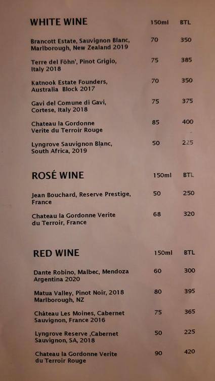 Menu at Sorso pub & bar, Abu Dhabi