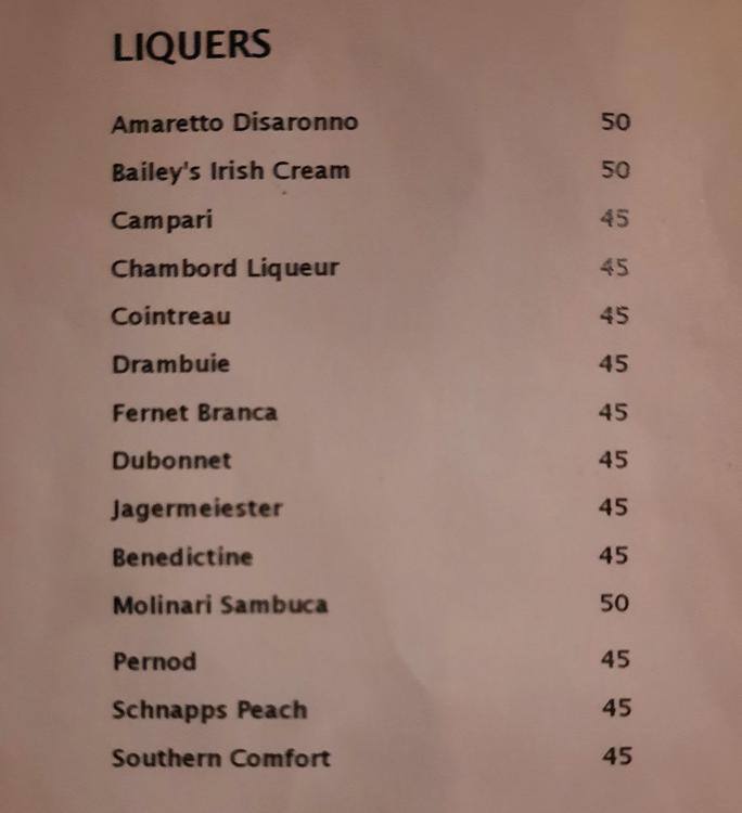 Menu at Sorso pub & bar, Abu Dhabi