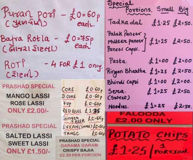 Menu at Prashad Sweets Ltd Wembley fast food, Wembley