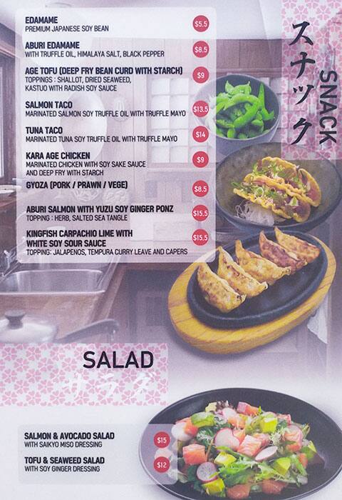 Menu at Tanomi Japanese Restaurant, Lidcombe