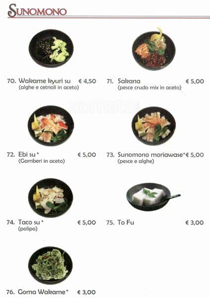 Menu da MIsushi Restaurant, Milano