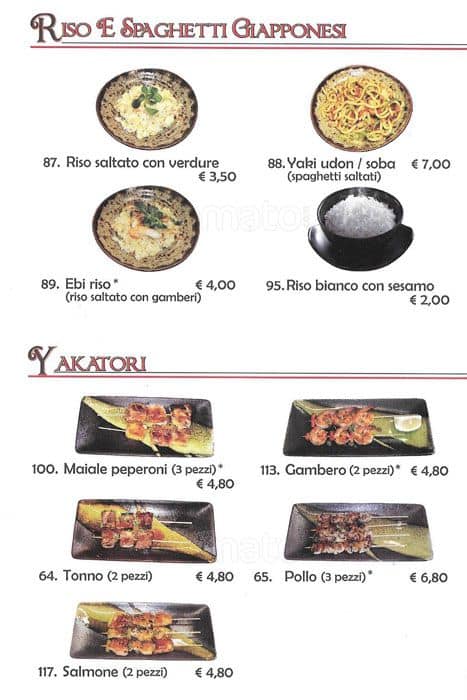 Menu da MIsushi Restaurant, Milano