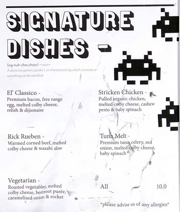 Menu at Cafe Cube, Doncaster East