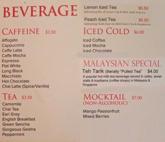 Menu at D' Food Connection cafe, Melbourne