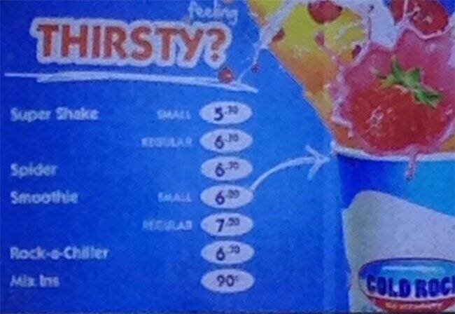 Menu at Cold Rock Ice Creamery restaurant, Norwood, 228 The Parade