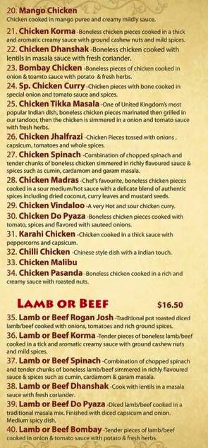Menu at Welcome Indian Cafe and Restaurant, Merriwa