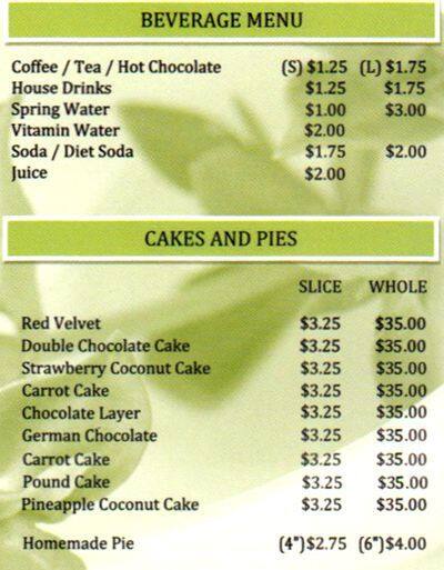 Menu at Jacob Restaurant, New York City, Frederick Douglass Blvd