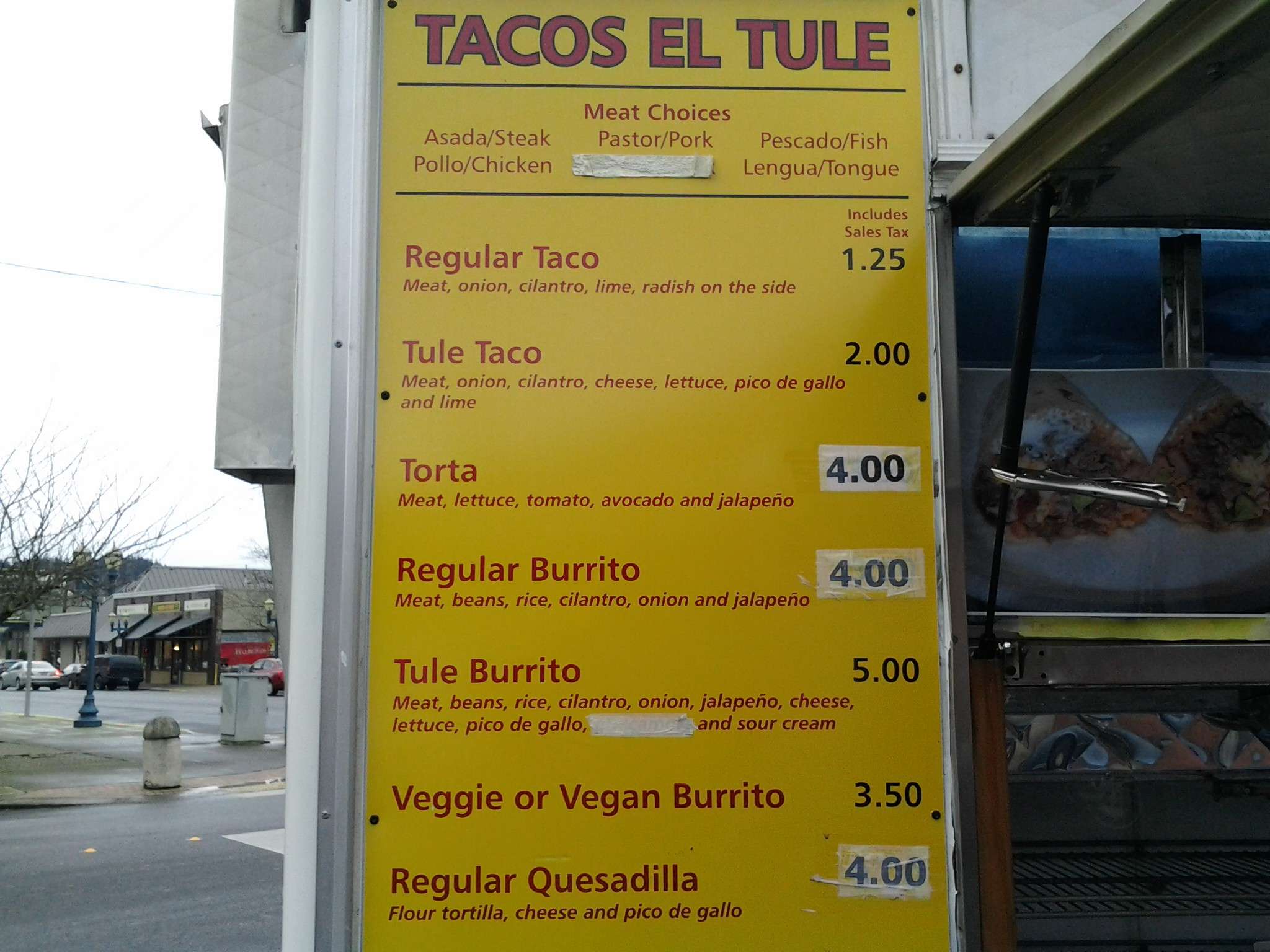 Menu at Tacos El Tule Downtown restaurant, Bellingham, 200 Prospect St
