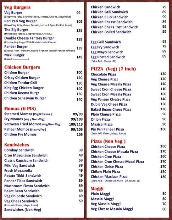 Menu at Cafe 90 Degrees, Pune, 17