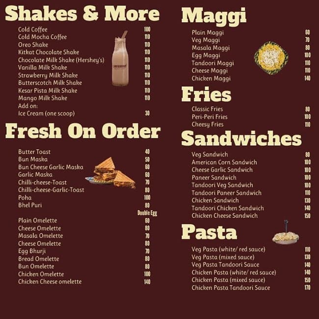 Menu of Chai Garam Cafe, New Town, Kolkata