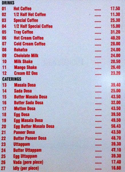 Indian Coffee House Menu, Menu for Indian Coffee House, Civil Lines ...