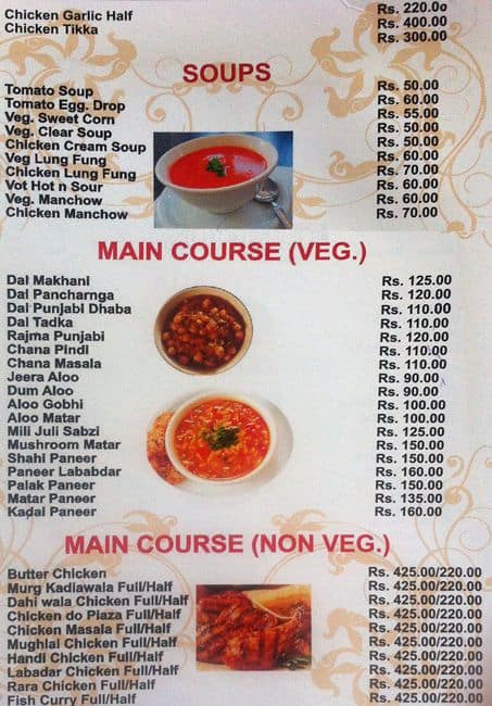 Menu at Grand Legacy Hotels, Dehradun